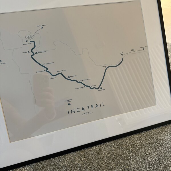 Inca Trail Map | Inca Trail Poster | Machu Picchu Poster | Relive Your ...