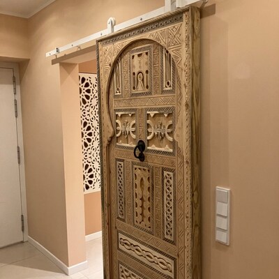 Stunning Double Wooden Door, Moroccan Berber Door, Closet Doors ...