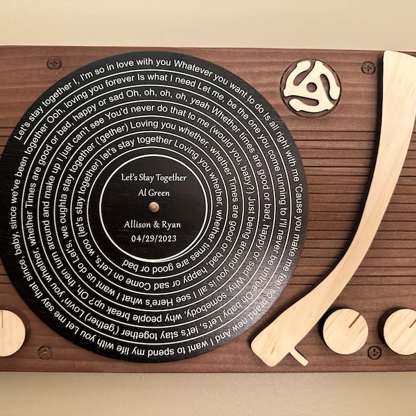 Solid Wood Custom Song Lyrics Vinyl Record Art Wall Hanging ...