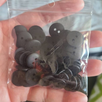 15MM Matte Black Buttons 48 Plastic 5/8 24L 2-hole Sew on Sewing Crafts ...