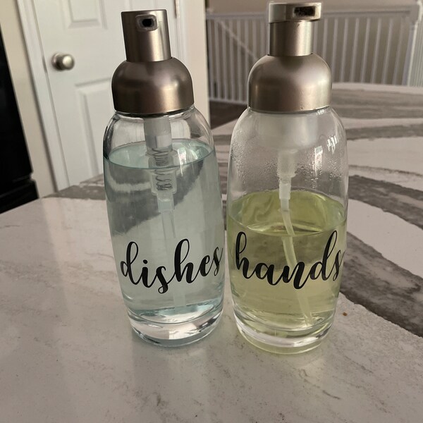 Soap Bottle Decal, Hands and Dishes Decal, Soap Dispenser Decal ...
