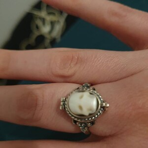 Maple Leaf and Skull Ring,goth Ring,pearl Skull S925 Sterling Silver ...