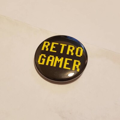 Retro Gamer Pinback Button Badge 1 1/2 Inch 1.5 Magnet Keychain or ...