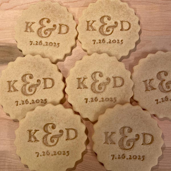 Personalized Wedding Cookie Stamp and Cutter – Bride and Groom Initials ...
