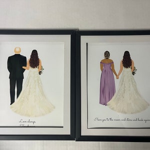 Personalized Bride and Dad Portrait Art DIGITAL Father of the Bride ...