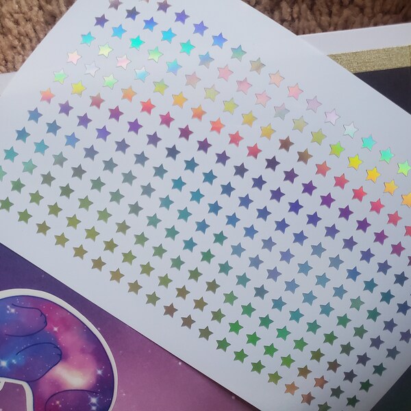 4mm Holographic Star Stickers, Tiny Stars Stickers, Vinyl Holo Stickers ...