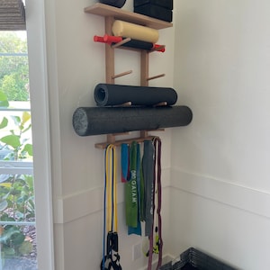 Wall-mounted Yoga Mat Rack: Handmade, Furniture Quality, 100% Solid ...