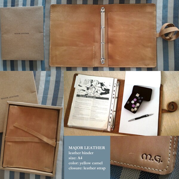 Leather Binder 4-ring,leather Binder, Leather Binder Cover, Leather ...