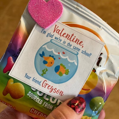Goldfish Valentine, Printable Fishing Valentine, Noncandy Valentine ...