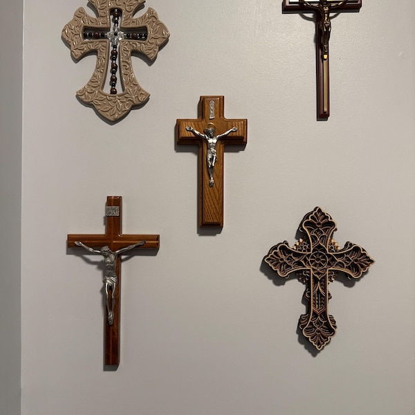Religious Mandala Cross – 7 Layered Wood Cross – Faith Cross – Multi ...