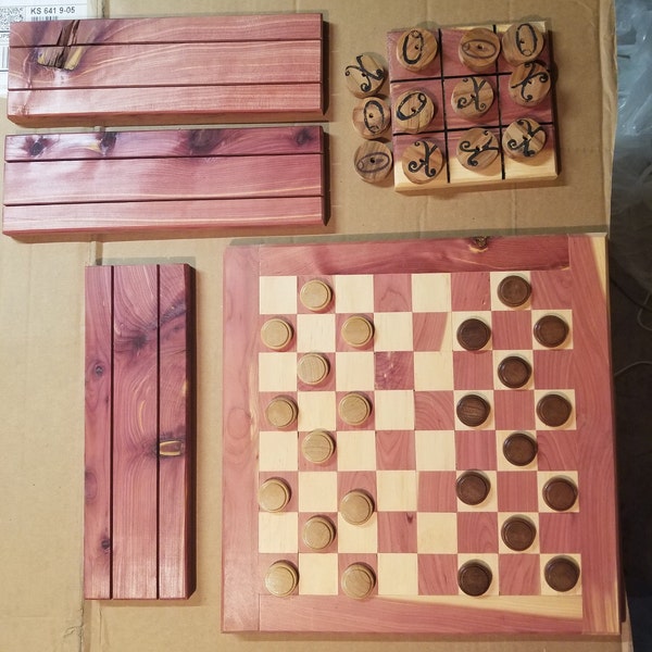 Qty 24 - 1.25" Wood Stacking Checkers Finished in Clear and Walnut, 12 ...