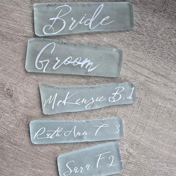 Sea Glass Table Numbers, Beach Wedding Decor, Table Numbers, Sea Glass ...