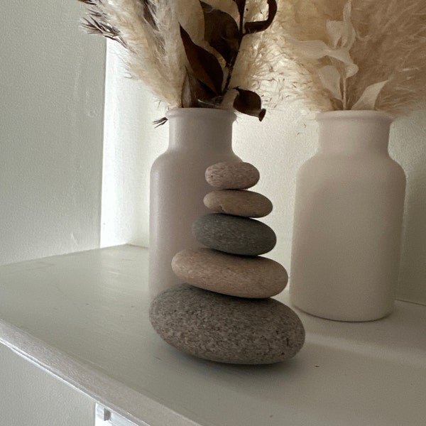 Shelf Decor Objects Aesthetic, Spa Bathroom Decor, Cairn Stones, Boho ...