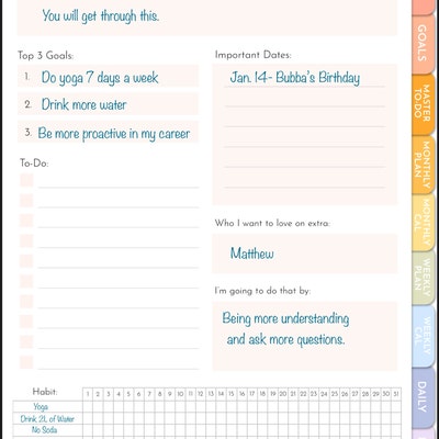 Undated Portrait Digital Planner Terrazzo Design Hustle Sanely® - Etsy