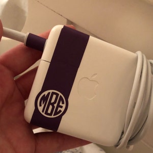 MacBook Monogramed CHARGER and USB WRAP Decal Monogram Custom Label ...
