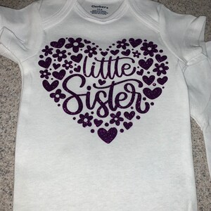 Little Sister Svg, Sister Svg, Baby Girl Shower Svg, Little Sister ...