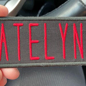 1 Line Custom Embroidered Biker Name Tag PATCH Iron on or | Etsy UK