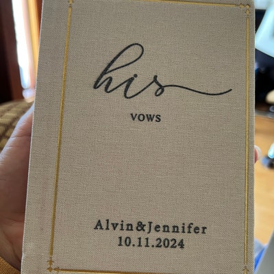 Custom Linen Vow Books Set of 2, Couple Engagement Gift for Lovers ...