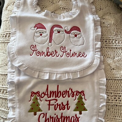 Christmas Baby Bib First Christmas Bib 1st Christmas - Etsy