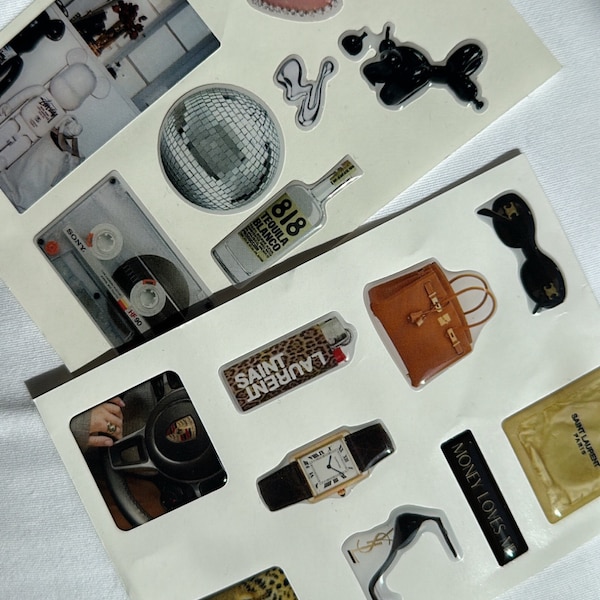 3D Stickers "black Edition" Set of 8 Stickers - Etsy