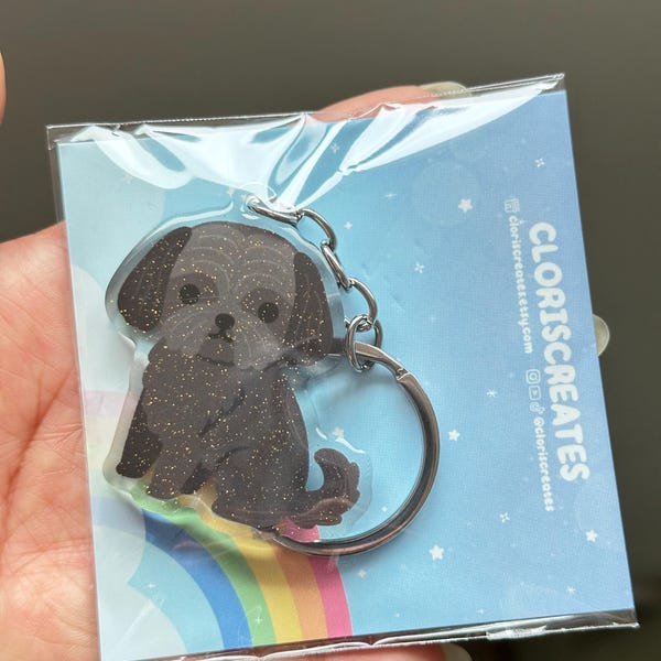 Black Mini Toy Poodle Dog Breed Waterproof Vinyl Sticker | Kawaii Chibi ...