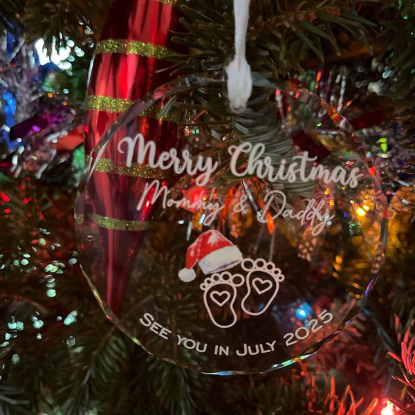 Personalized Glass Ornament 2024 - Custom Xmas Tree Decoration, Unique ...