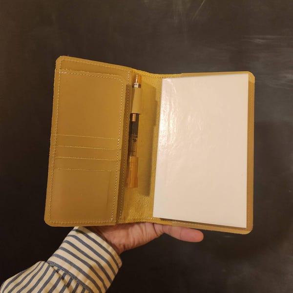 Leather Notebook Cover With Pen Holder, B6 Notebook Cover, Leather ...