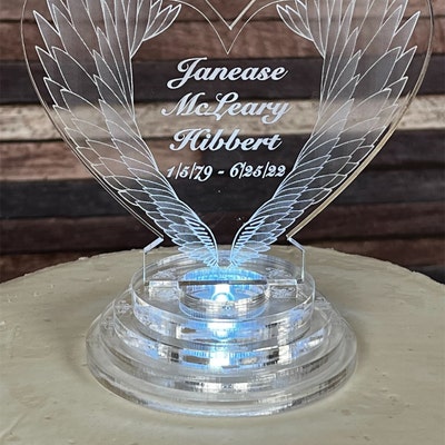 Personalized Lighted LED Double Heart Wedding Cake Topper - Etsy