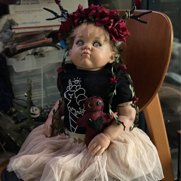 Voodoo Doll-handmade Felt Voo Doo Doll-rustic Red With Black Heart ...