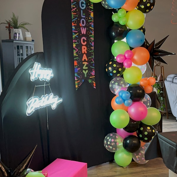 NEON Balloon Garland Kit | NEON Balloon Arch | Glow Party Decorations ...