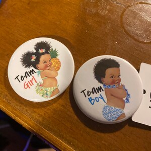 Gender Reveal pins Boy or Girl buttons he or she pins gender | Etsy