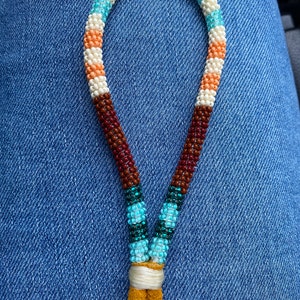 Medicine Wheel NATIVE BEADED KEYCHAIN Red White Black - Etsy