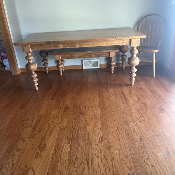 Maple Farmhouse Table, Custom Maple Hardwood Table, Farm Table With ...