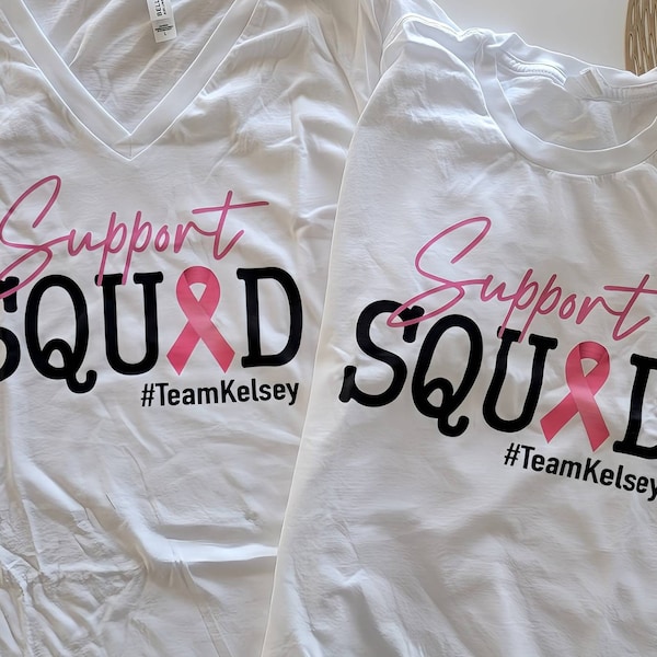 Support Squad Breast Cancer Shirt Pink Ribbon Shirts Breast Cancer Team ...