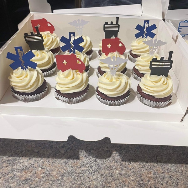 EMS Emergency Medical Services Party Graduation Cupcake Toppers ...