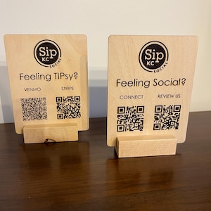 Personalized Wooden QR Code Tipping Box, Custom Made Money Box, Charity ...