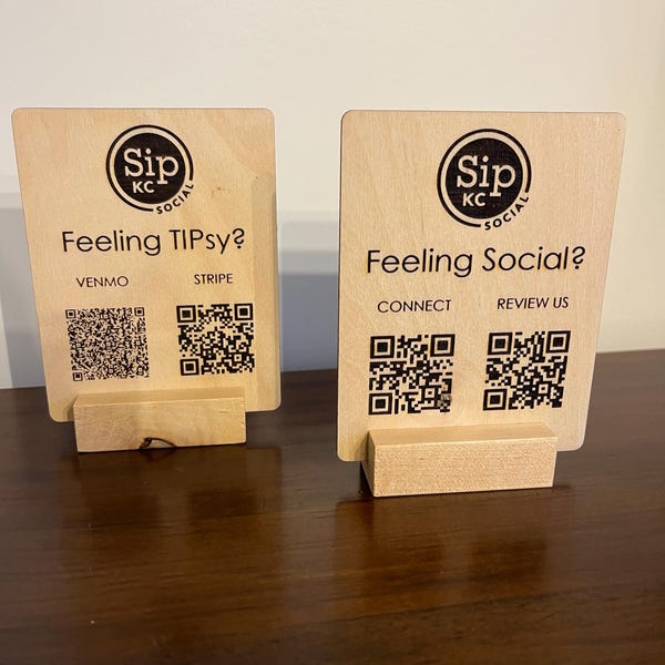 Personalized Wooden QR Code Tipping Box, Custom Made Money Box, Charity ...