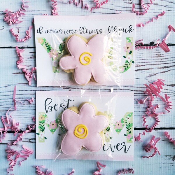 Printable Mini Cookie Card - 3.5" X 5" Happy Mother's Day Best Mom Ever ...