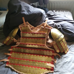 Full Set. Mongol/ Jurchen Lamellar Helmet Face Protection Vambraces ...