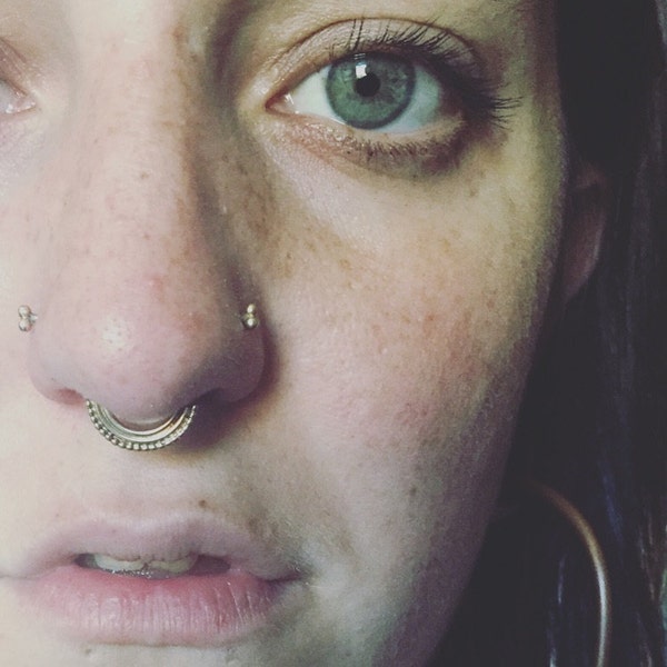 Gold Nose Ring, Aztec Nose Ring, Indian Nose Ring, Nose Ring, Septum ...