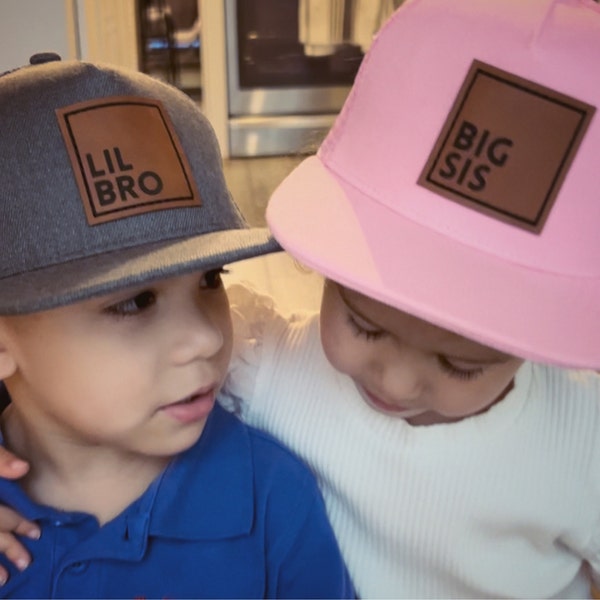 Brother Sister Matching Sibling Hats, Big Bro, Lil Bro, Big Sis, Lil ...