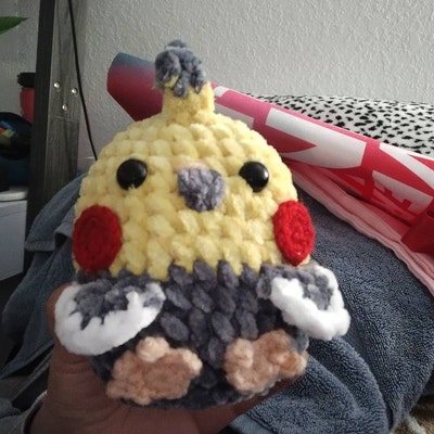 Crochet Cockatiel Amigurumi Chunky Plush Handmade Cute Bird Stuffed ...