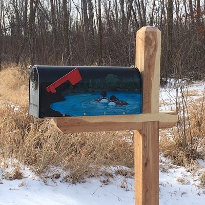 Hand Painted Mailbox Loon Mailbox Original Art Custom - Etsy