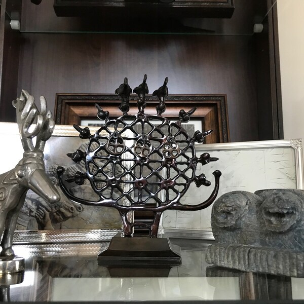 Dervish Statue, Red Sculpture, Islamic Table Decor, 18k Gold Paint ...