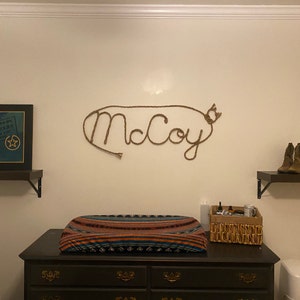 Western Rope Letter Sign: Initial Lasso Western Decor Rustic - Etsy