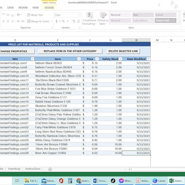 Inventory Spreadsheet Excel Template Sales Tracker Manufacturer ...