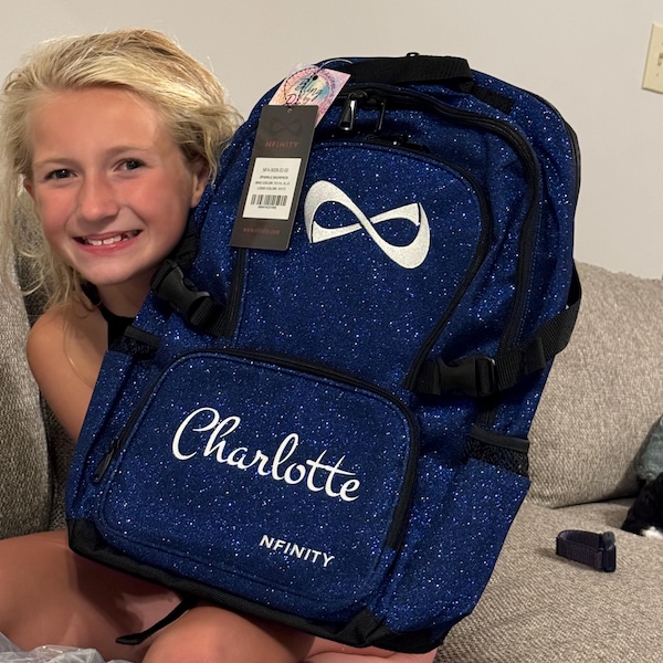 GK Elite Silver Sparkle Personalized Glitter Backpacks Choose Cheer ...