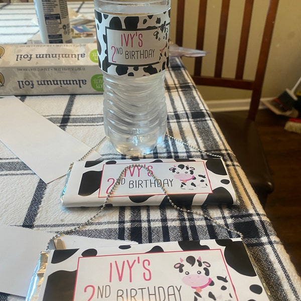 Cow Barnyard Birthday Candy Bar Wrappers, Farm Animal Birthday ...