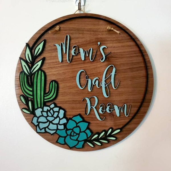 Cactus Laser Cut File SVG, Cactus Frame Laser File, Round Cactus Sign ...