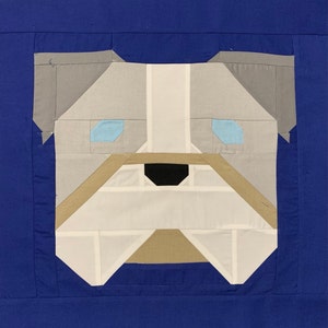 English Bulldog Dog Puppy Quilt Block PDF Pattern includes Instructions ...
